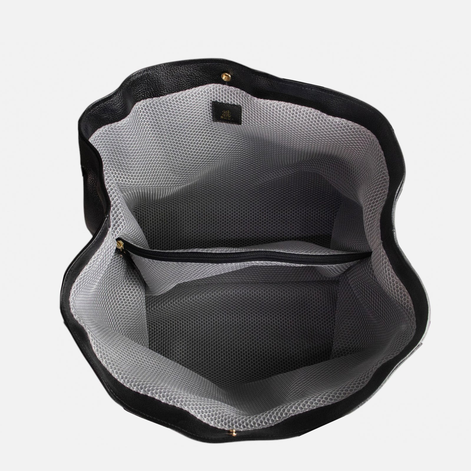 Bolsa Bianca com forro em Couro Preto